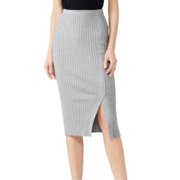 525 America | Skirts | 525 America Snap Ribbed Knit Midi Skirt Nwt ...